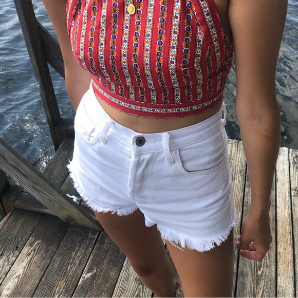 Brandy Melville | Shorts | Brandy Melville High Wasted White Denim ...